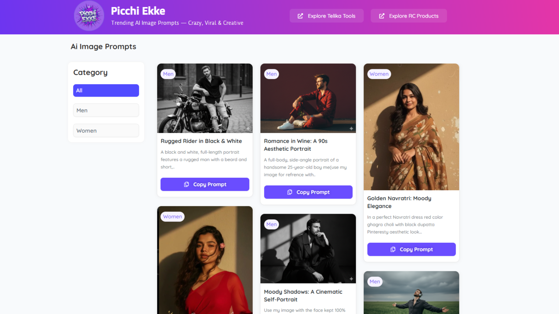 PicchiEkke – Trending AI Image Prompts | Telika Tools